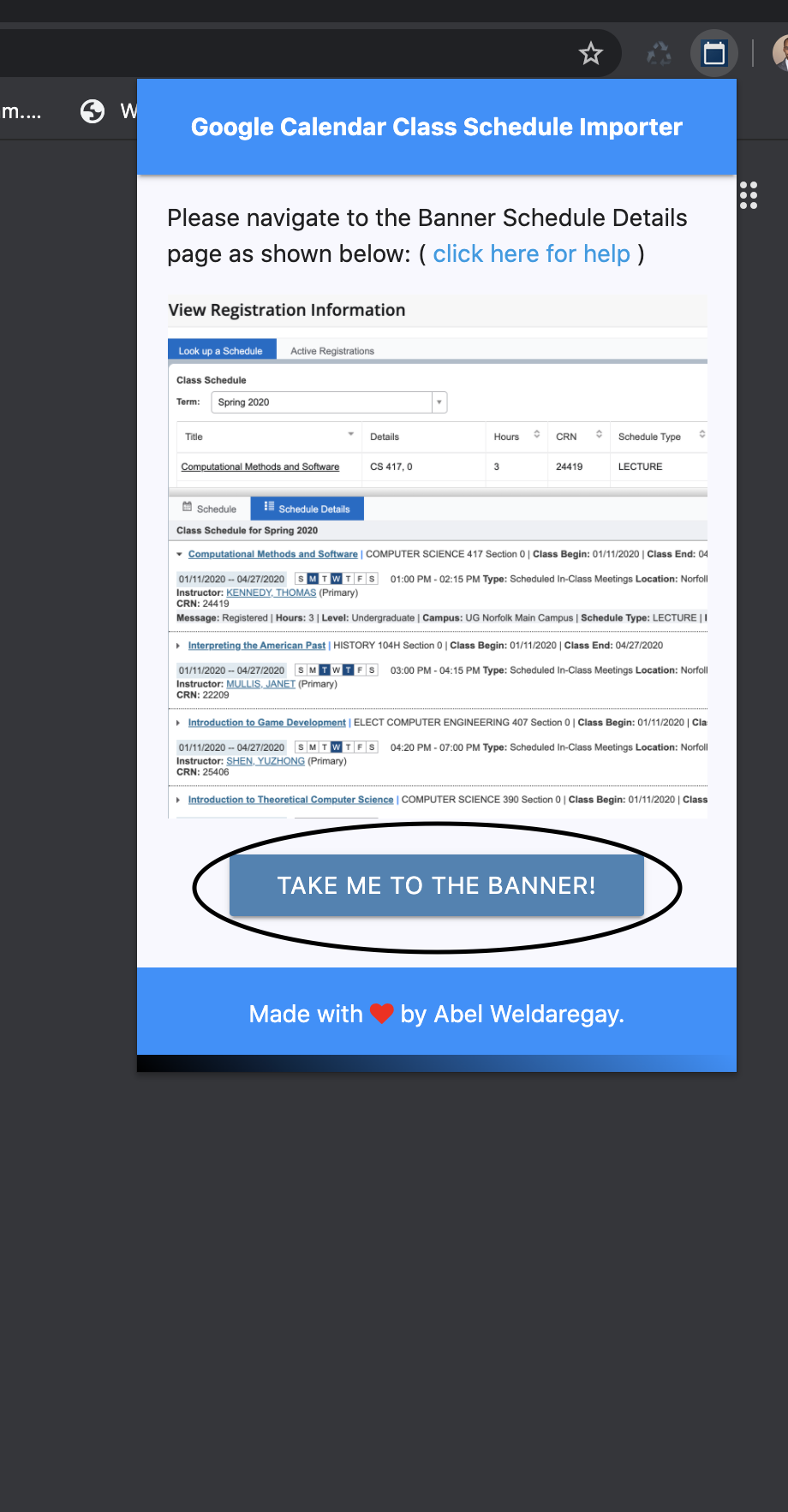How To Use The Banner GCal Schedule Importer Banner GCal Schedule 